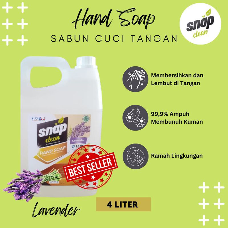 HAND SOAP Snap Clean, Pencuci tangan, Jerigen 4 ltr - Lavender