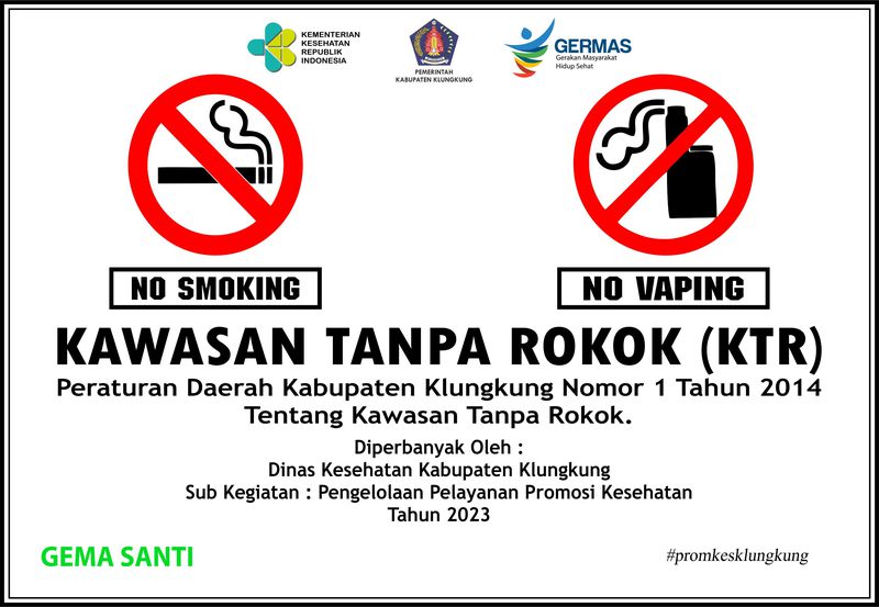 Stiker Pengumuman KTR Tanpa Rokok, Stiker DBD, Stiker Rabies Dinas Kesehatan
