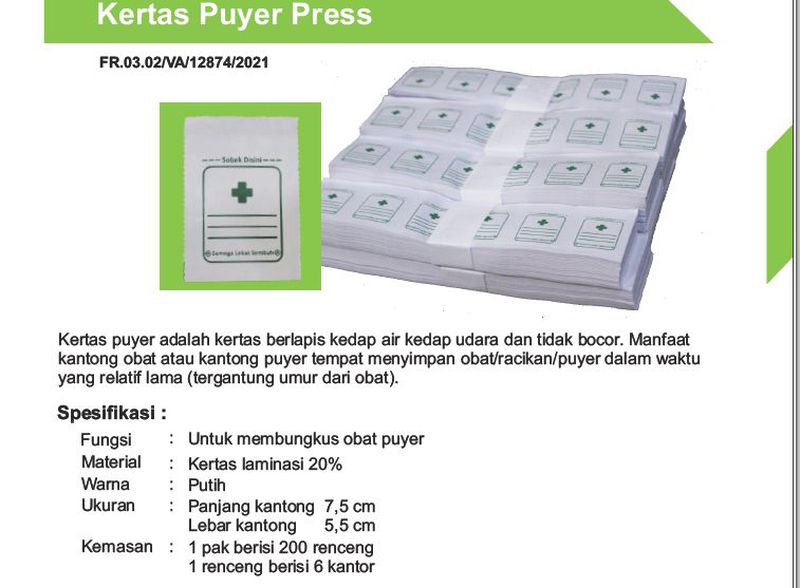 KERTAS PUYER PRES