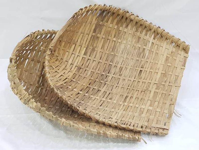 SEROKAN SAMPAH PENGKI BAHAN KULIT BAMBU TANPA GAGANG