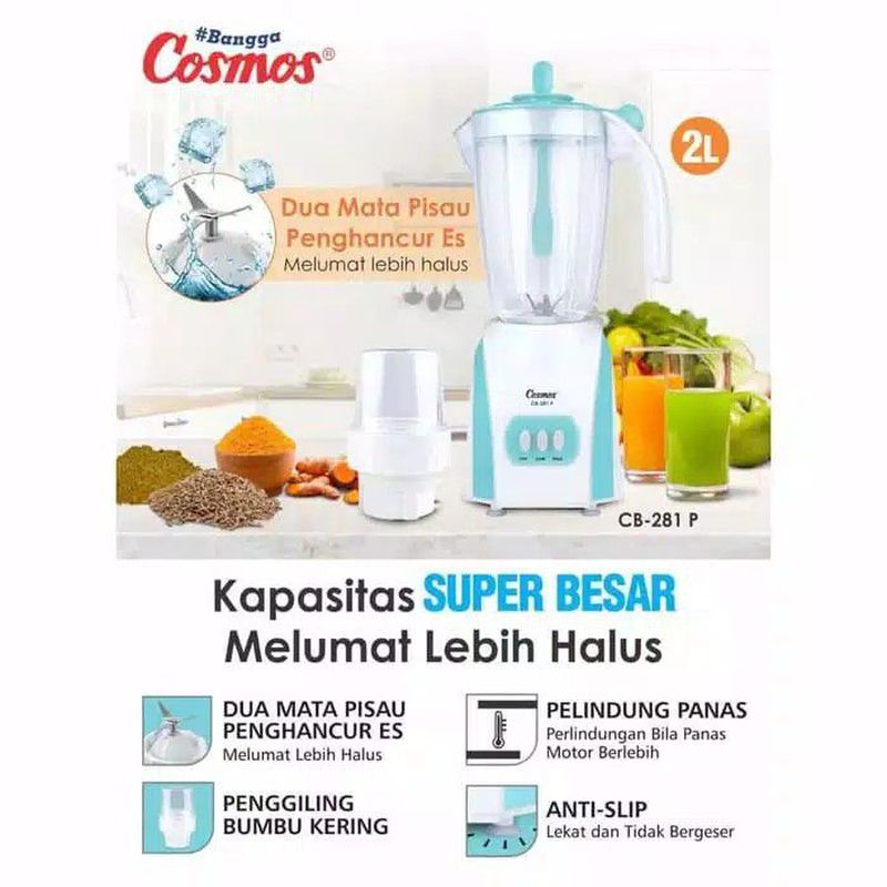 COSMOS BLENDER CB 281 P PLASTIK KAPASITAS BESAR 2 LITER