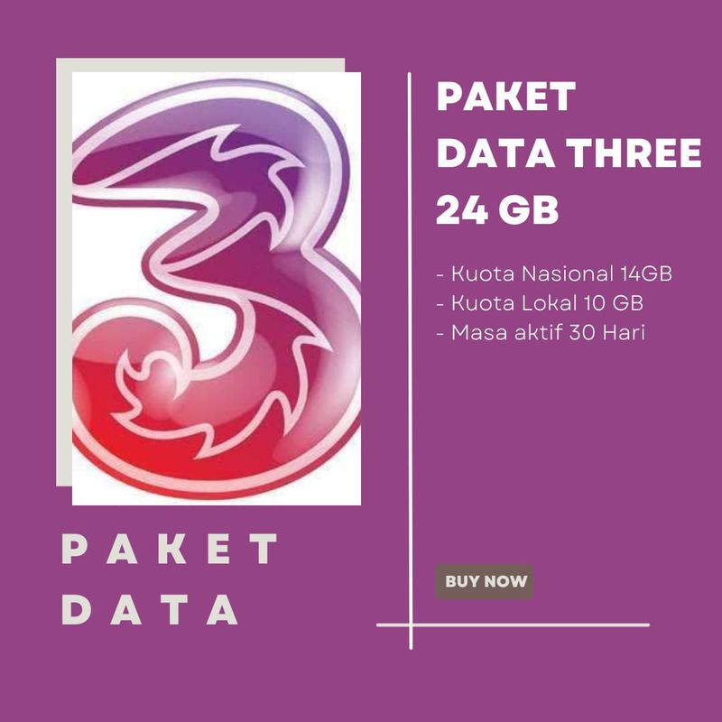 Paket Data Three 18 GB