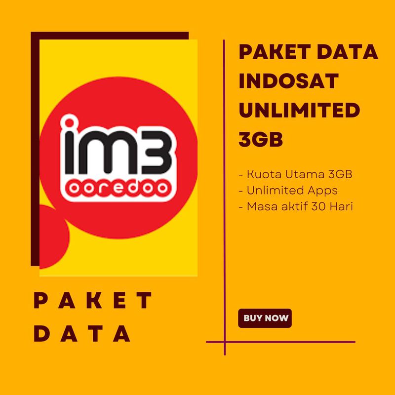 Paket Data Indosat Unlimited 3 GB