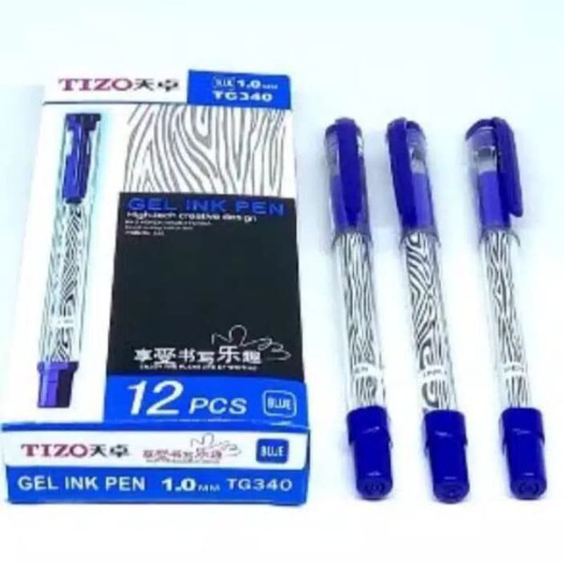 BAlLPOINT GEL TIZO TG340 1.0 MM - PULPEN GEL TIZO BIRU