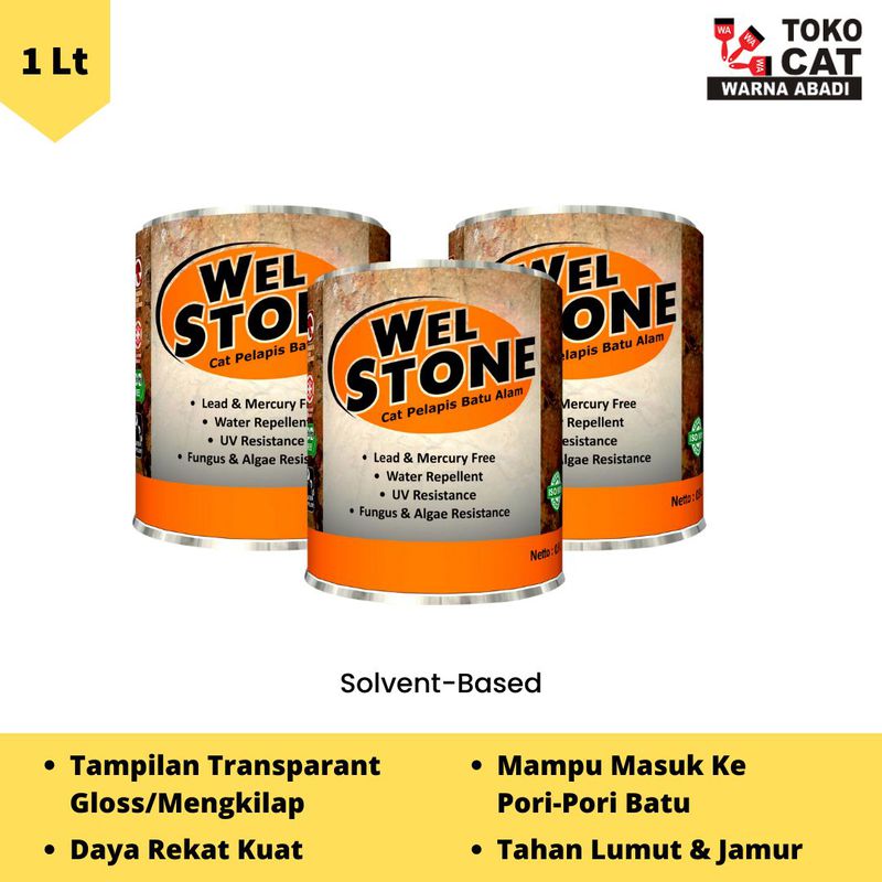 CAT BATU ALAM WELSTONE 0.9 LITER - TRANSP GLOSS