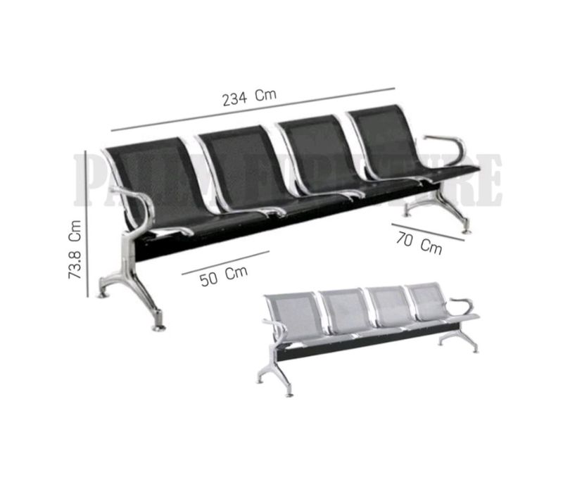 Kursi Tunggu Stainless 4 Seater