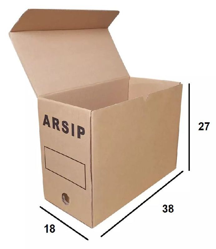 Kardus Arsip - Coklat - Cetak Logo