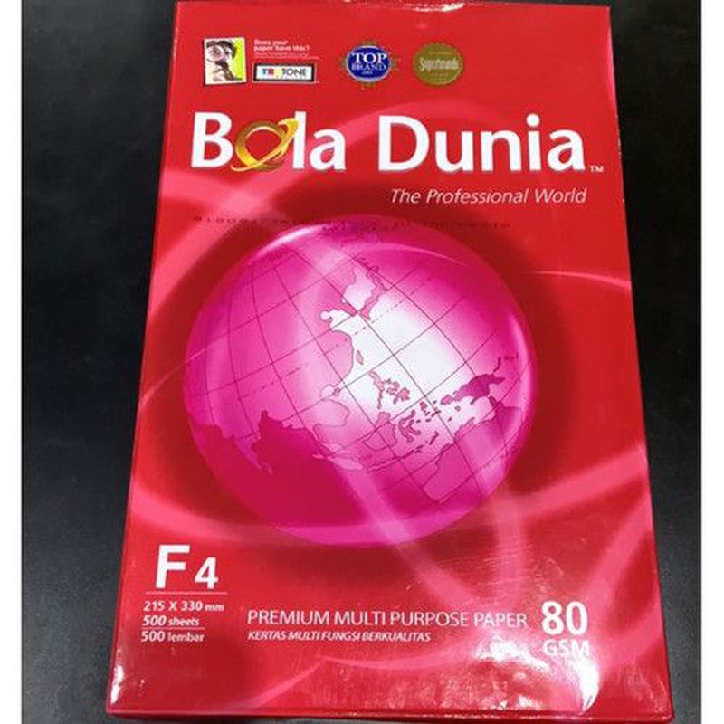 Kertas HVS Folio F4 Bola Dunia 80 gram