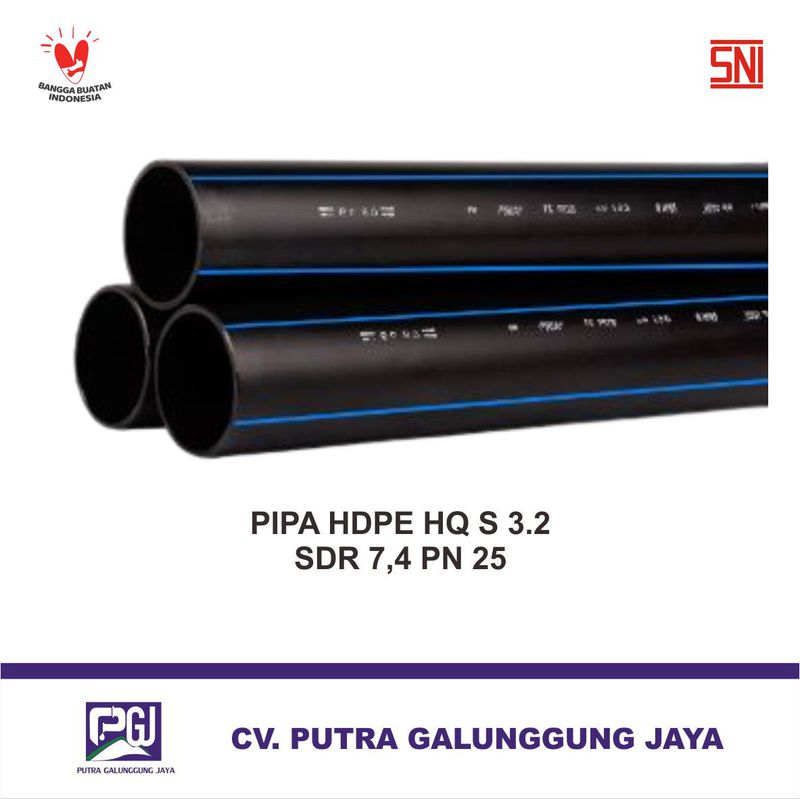 Pipa HDPE - S 3.2 - SDR 7.4 (PN 25) [Hoco] - 8 Inch