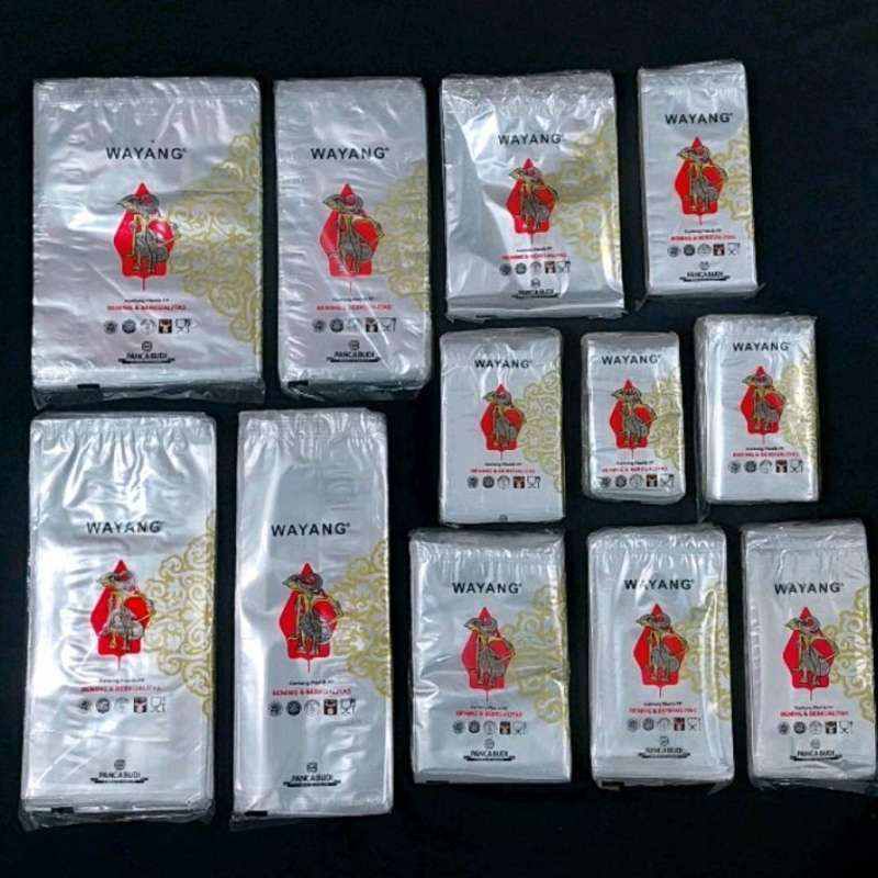 Kantong plastik bening uk. 12x24 (Cap Wayang)