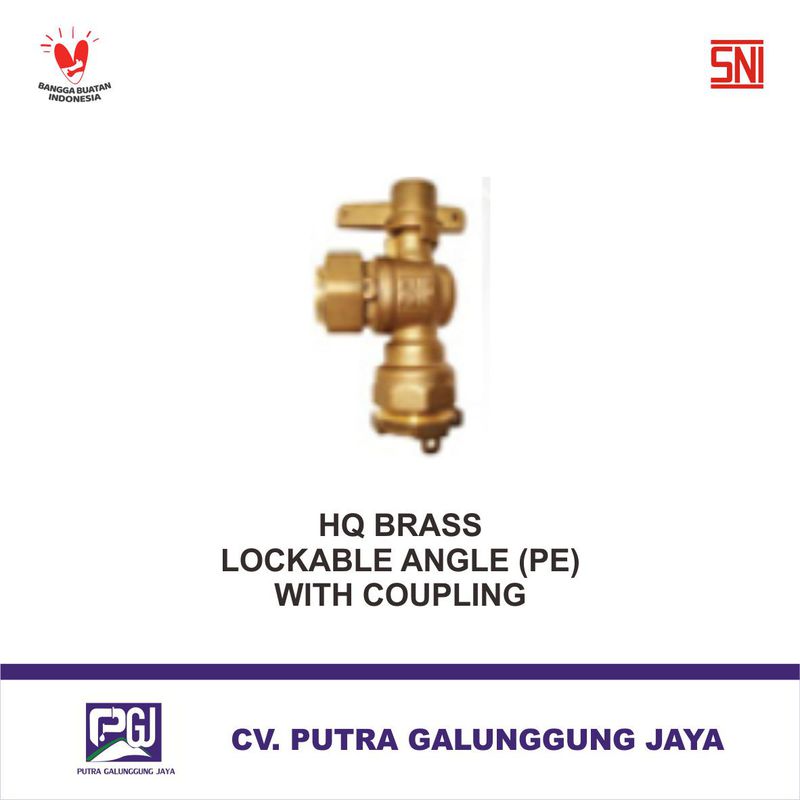 Brass Valve _ Lockable Angle [PE] With Coupling - 20 Mm X 3/4