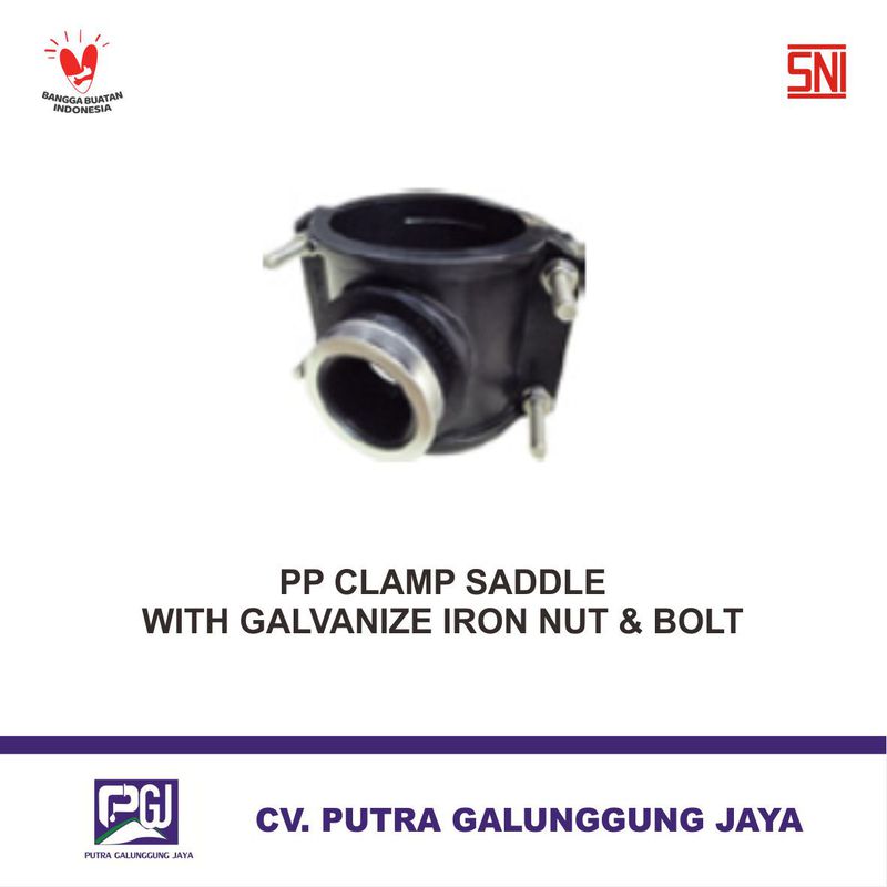 Clamp Saddle With Galvanice Iron Nut & Bolt, Body PP - 110 Mm X 1