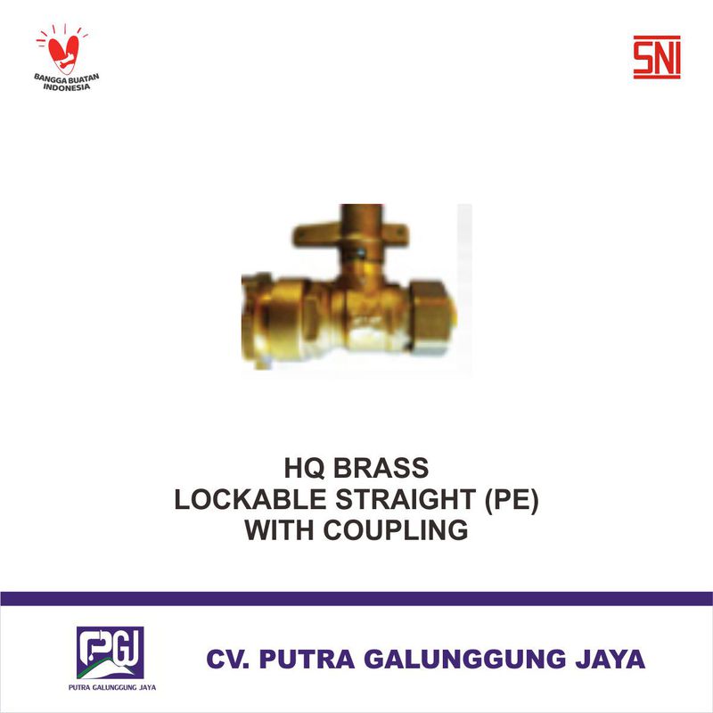 Brass Valve _ Lockable Staight [PE] With Coupling - 20 Mm X 3/4