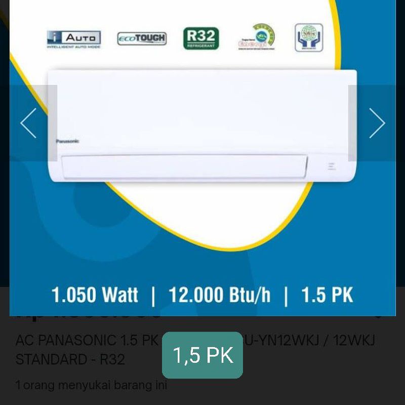Panasonic AC Split 1.5 pk CS-YN12WKJ