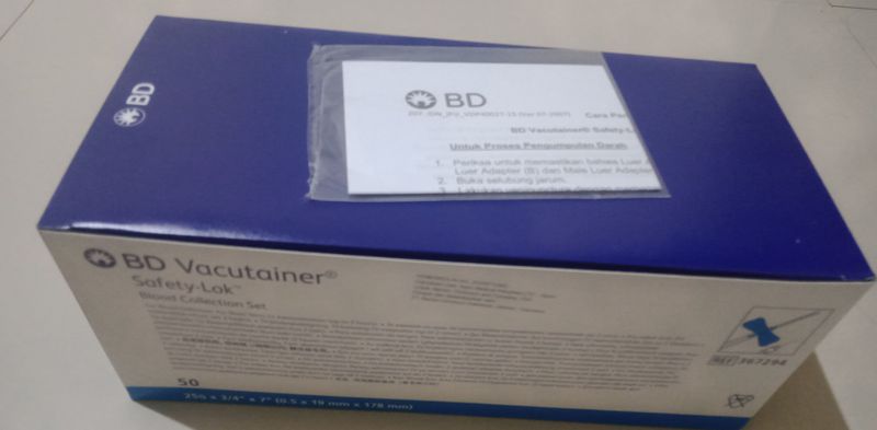 Wing needle Vacutainer 25G isi 50 pcs/pak