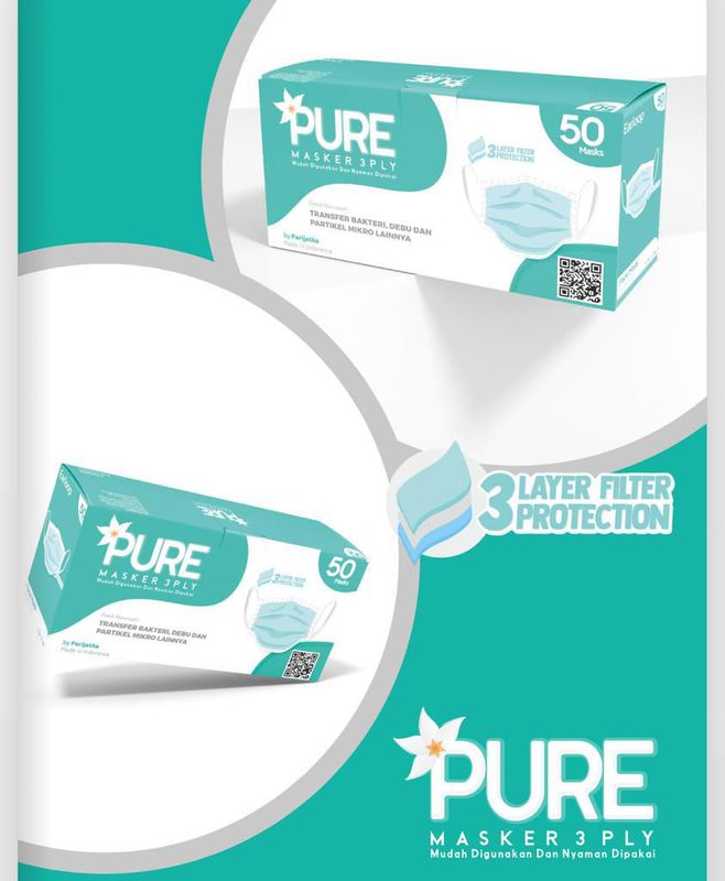 Masker Medis 3 Ply - Pink