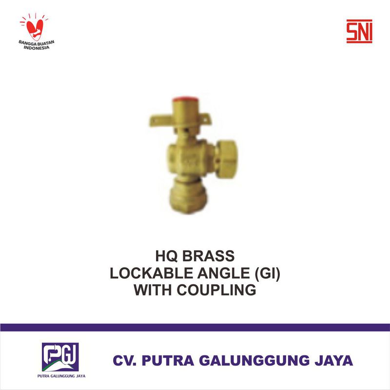 Brass Valve _ Lockable Angle [GI] With Coupling - 1/2