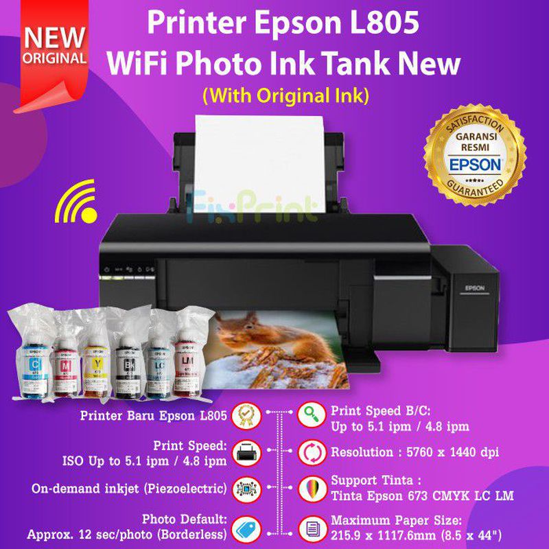 EPSON Printer Inkjet L805 Wifi Printer Photo