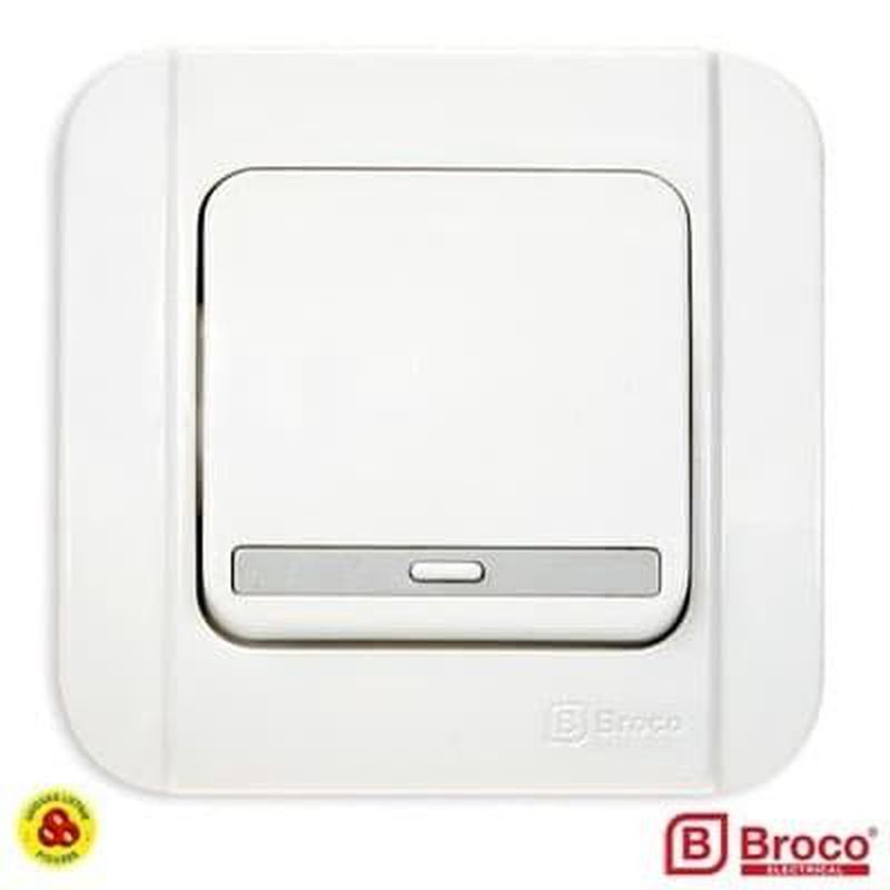 BROCO Saklar Tunggal Single GALLEO engkel Putih G161