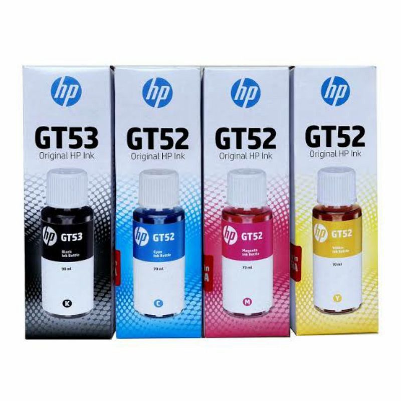 Hewlett-Packard Tinta Printer InkJet GT53 Black dan GT52 C,M,Y Original ...