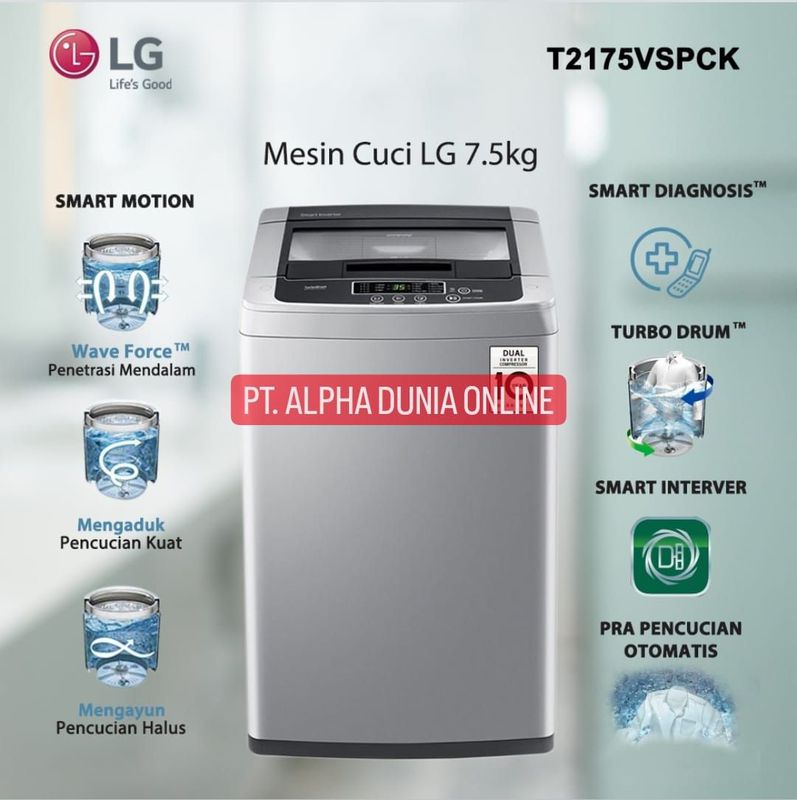 LG T2175VSPCK MESIN CUCI TOP LOADING 7.5 KG