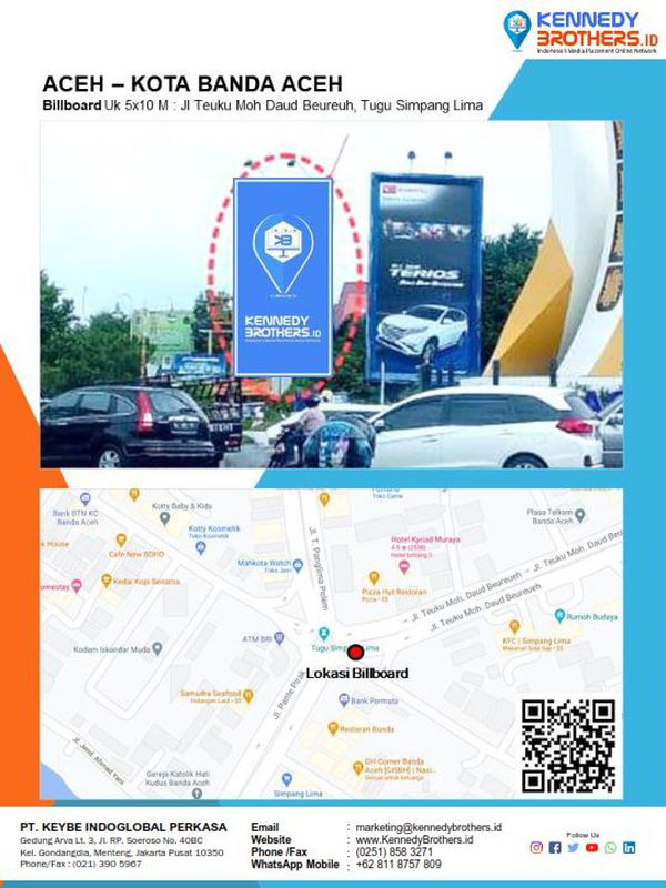 Media Luar Ruang Billboard 5x10 - Jl. Teuku Moh. Daud Beureuh, Tugu ...