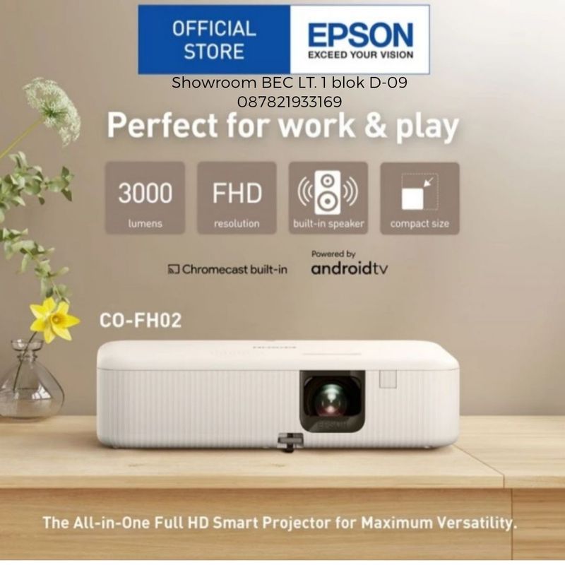 Proyektor Epson CO-FH02 Smart Projector *3000 lumens, Full HD (1920 x 1080), 2,6 kg