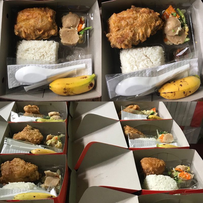 Paket Nasi Box Ayam + Sayur + Buah