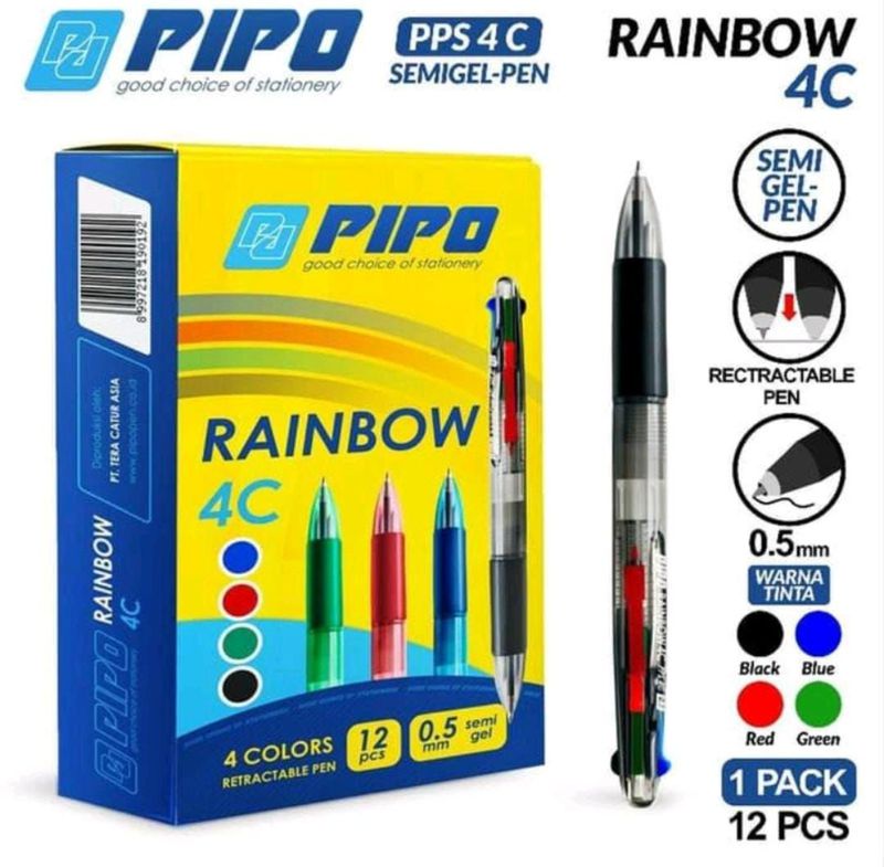 Bolpen 4 warna Pipo