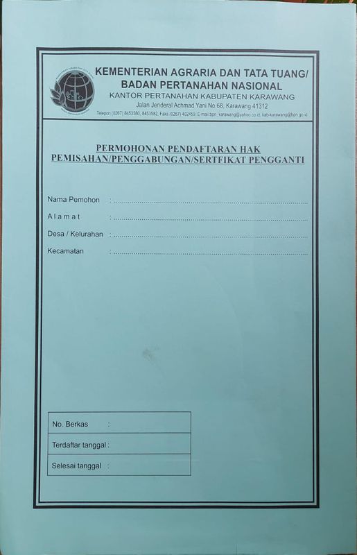 DSA00951 MAP CUSTOM MAP PERMOHONAN PENDAFTARAN HAK PEMISAHAN ...