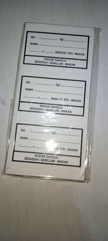 Etiket Syrup Warna Putih