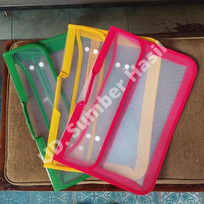 Map Zipper 2 Kancing - Biru