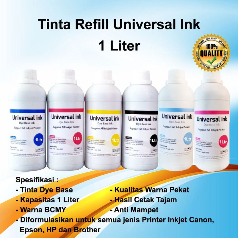 Tinta Epson 1 Liter Refill Dye Base Printer L120 L360 L565 L3110 L3150 ...