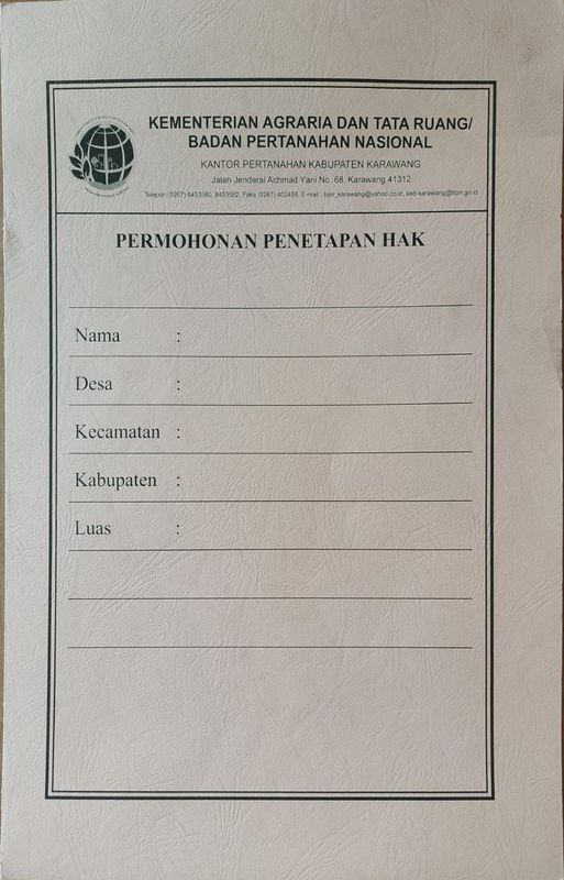 DSA00723 MAP PERMOHONAN PENETAPAN HAK