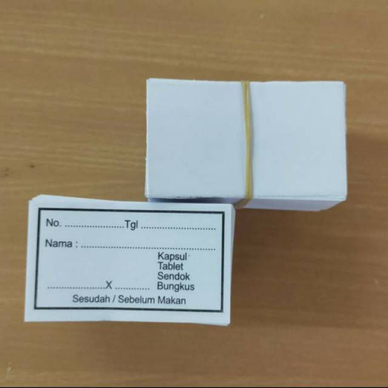 Etiket Tablet Warna Putih
