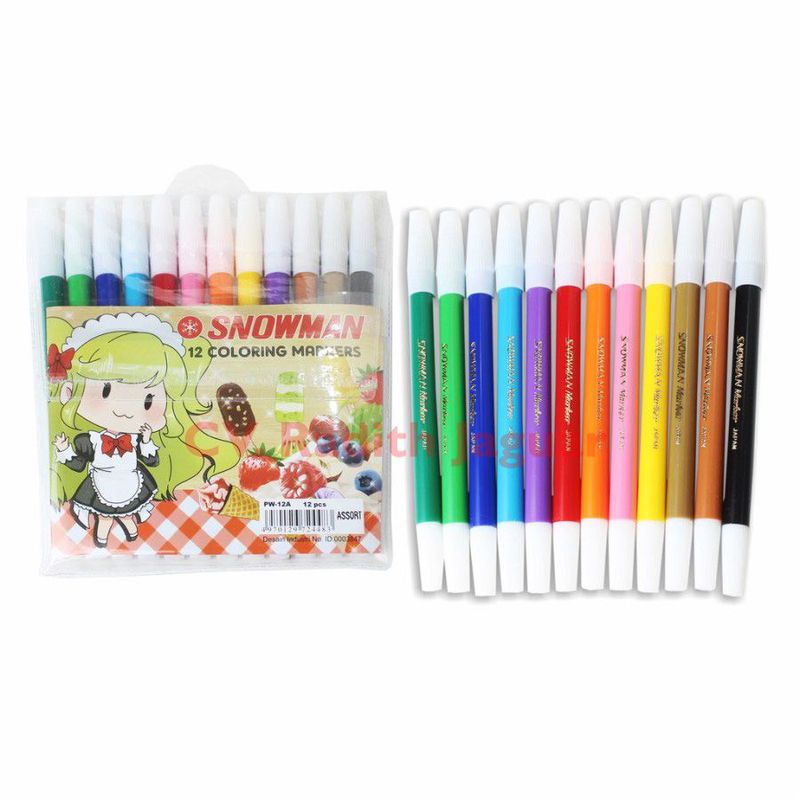 Spidol SNOWMAN Pencil Marker PW-12A - 12 Warna