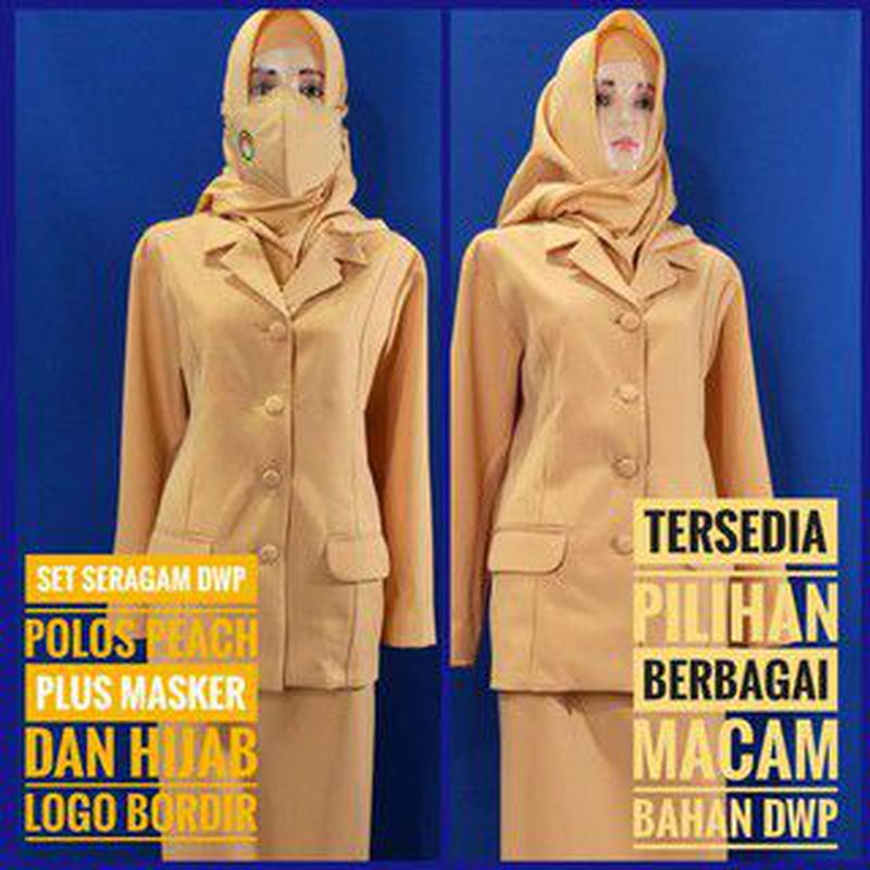 Set seragam DWP plus hijab free masker bordir - XL - Sunkish