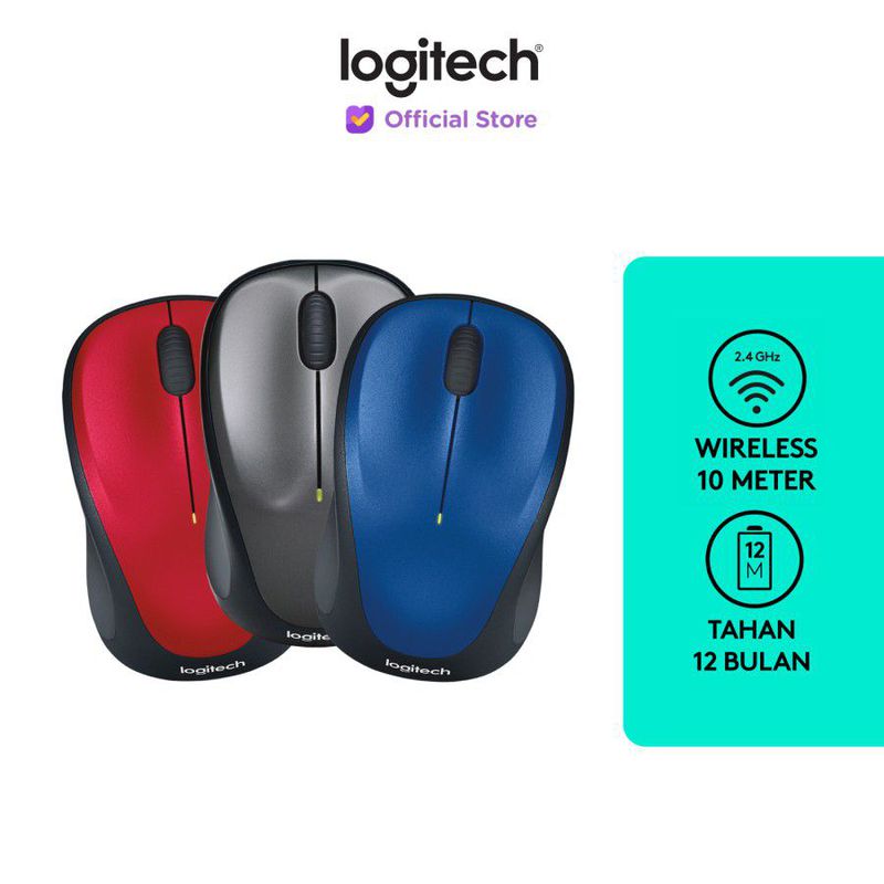 Logitech Mouse Wireless M235 Grip Karet Nyaman Original - COLT GLOSSY