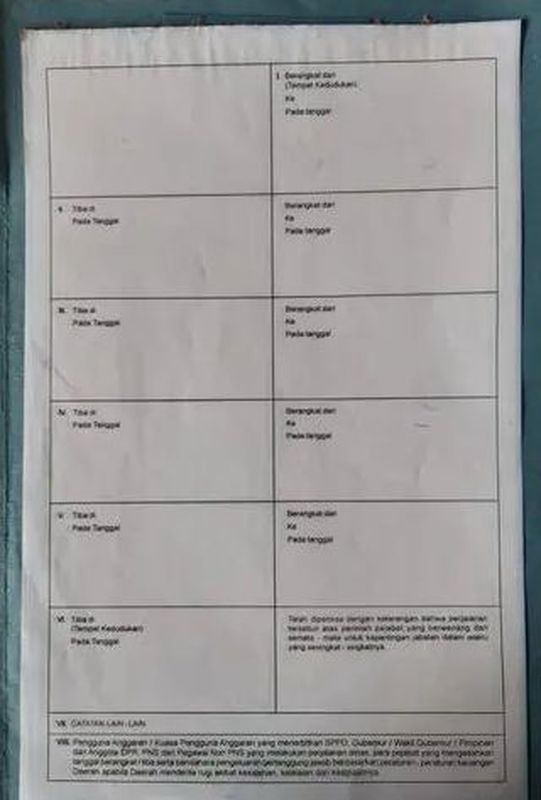 Blanko SPPD - Lembar 2