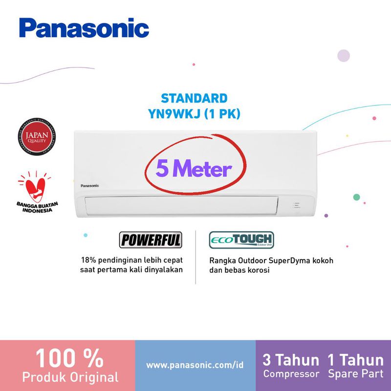PANASONIC AC STANDARD 1 PK (INSTALASI 5 METER)