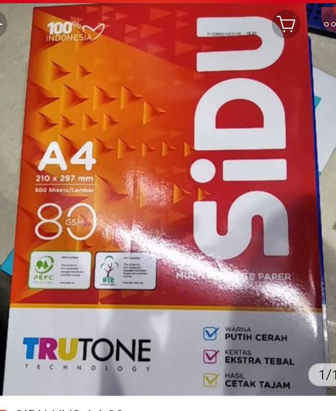 Kertas HVS A4 80 gr/gsm SiDU