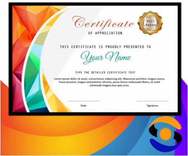 Cetak Sertifikat Piagam Penghargaan A4 Custom Design Satuan CMYK GOLD ...