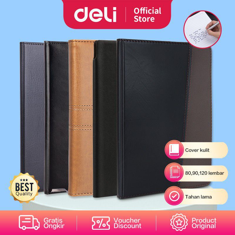Deli Business Notebook / Buku Catatan / Agenda / Planner Cover Kulit 7911 - 16K 120 LEMBAR