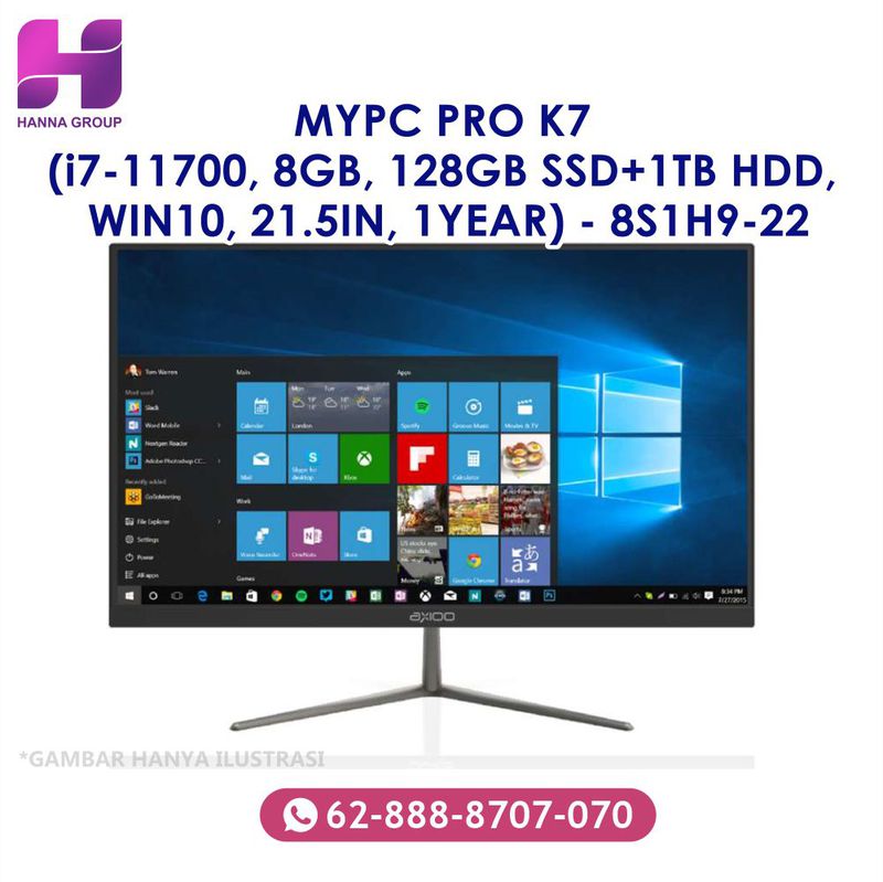 MYPC PRO K7 (i7-11700, 8GB, 128GB SSD+1TB HDD, WIN10, 21.5IN, 1YEAR ...
