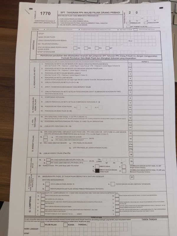 Formulir SPT 1770