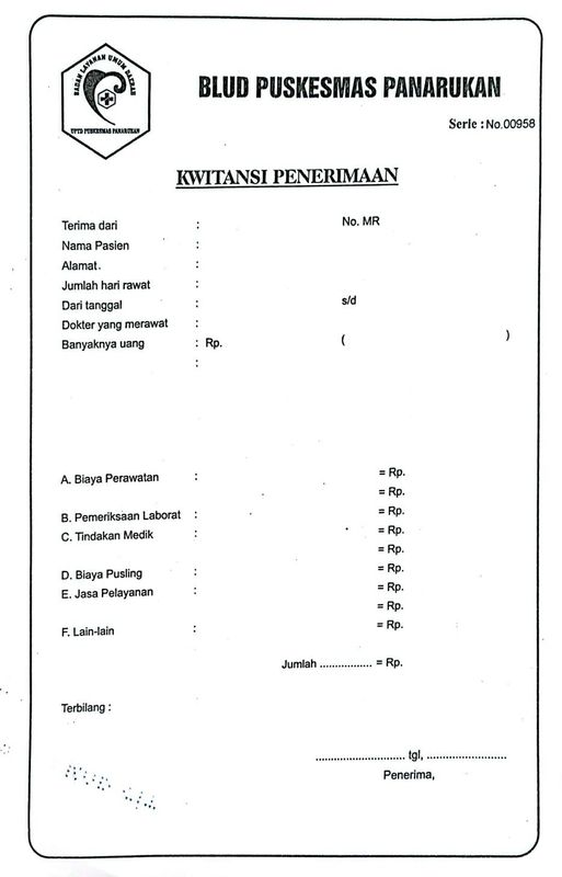 Kwitansi Penerimaan Rawat Inap