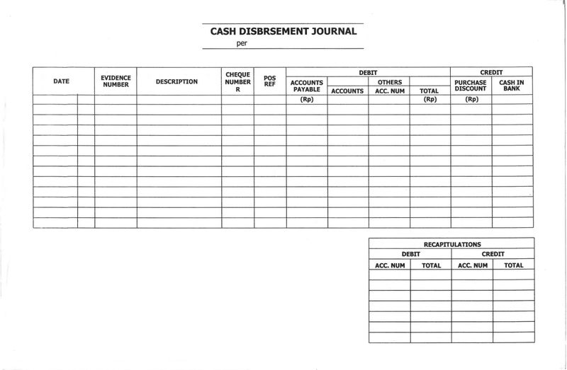 Form Cash Disbursement Journal