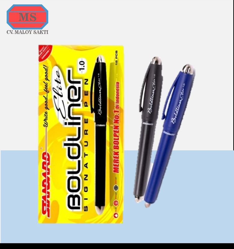 Standard boldliner pulpen ballpoint gel 1.0 mm - Elite - Hitam