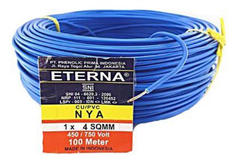 Kabel NYA 4 mm / 100 meter Warna Biru