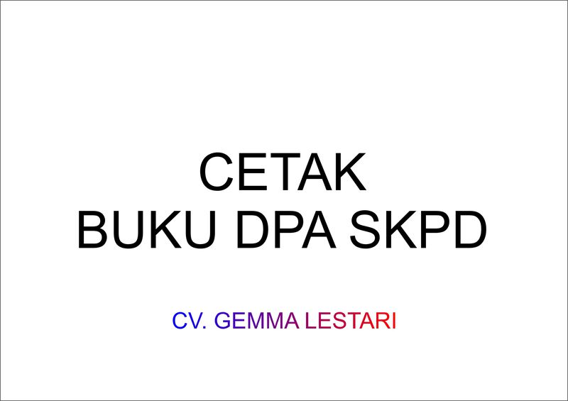 Cetak Buku DPA SKPD